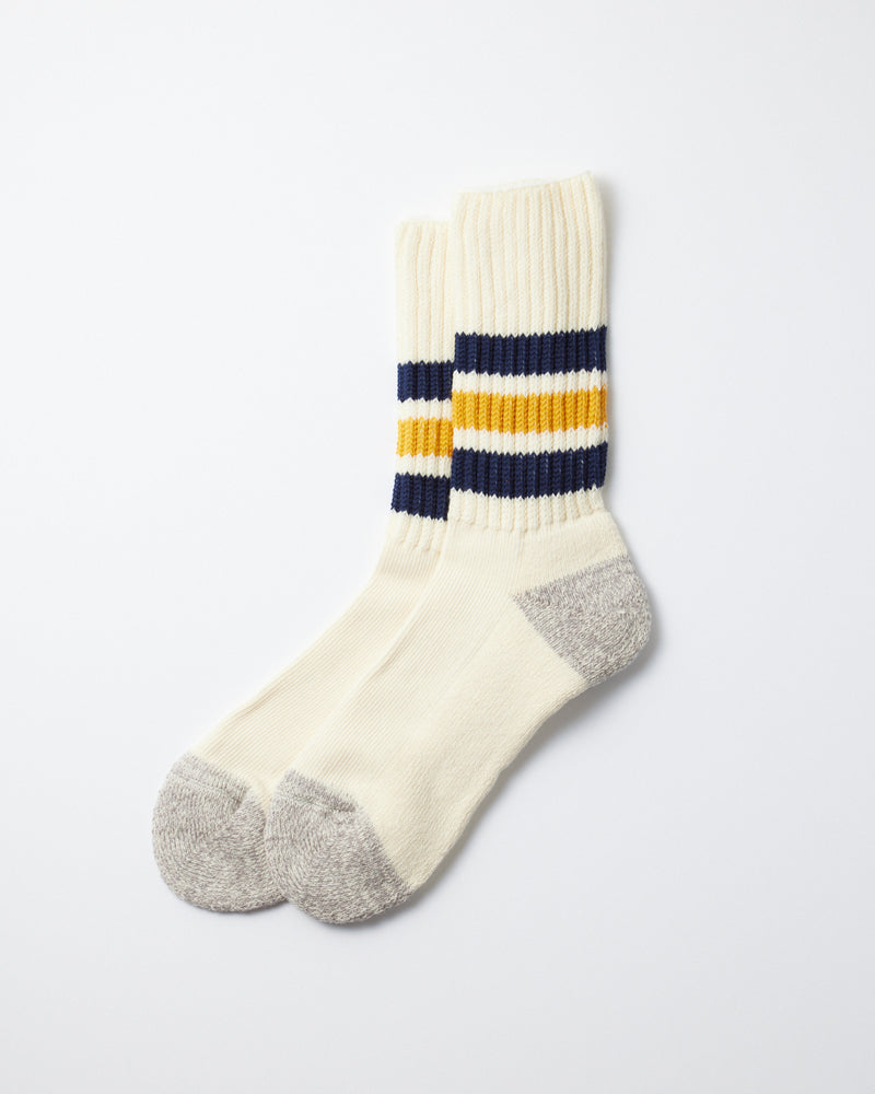 Rototo Coarse Ribbed Old School Sock Navy Yellow – Big Trouble Store